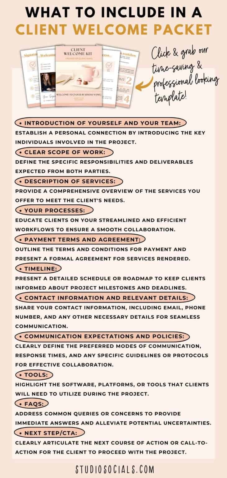 What To Include In A Client Welcome Packet - Studio Socials